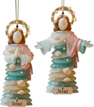 Generico Religi&ouml;se Weihnachtsdekoration: 2-teiliges Jesus-Set aus Acryl, Glauben, 2D-Wandschilder, Weihnachtswandschilder, spirituelle, geeignet f&uuml;r den Innen-