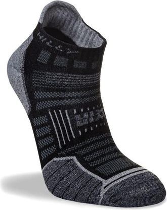 Hilly Unisex Twin Skin-Socklet-Mid Cushioning Laufsocke, Schwarz/Grau meliert, XL