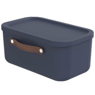 Rotho Maloja Aufbewahrungsbox 12 l, Kunststoff, blau, 12 (39.5 x 26.5 x 17.7 cm)