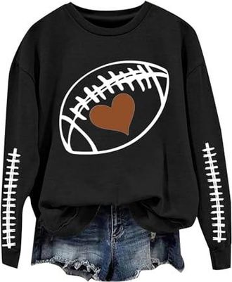 Generic Sweat-shirts pour femme - Imprim&eacute; graphique britannique - Haut surdimensionn&eacute; - Col rond - Manches longues - Automne - Hiver - D&eacute;contract&eacute; - Confortab