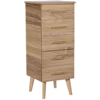 PEGANE Chiffonnier, meuble de rangement en bois de paulownia et mdf coloris marron clair - Longueur 42 x Profondeur 40 x hauteur 100 cm Pegane