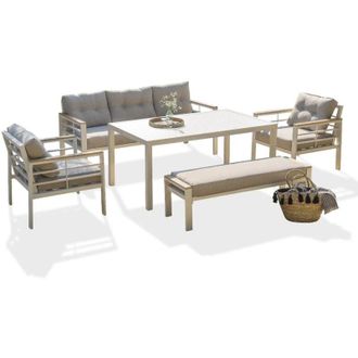 DCB Garden Cayenne - Ensemble repas de jardin 7 places en aluminium Dcb Garden