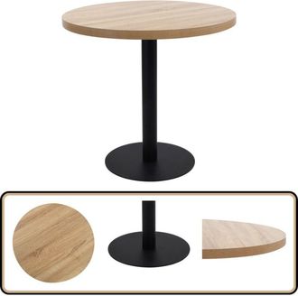 vidaXL Bistrotisch Hellbraun 80 cm mdf - Esstisch - Bistrotisch - Wohnzimmertisch - Kleiner Tisch - Runder Tisch