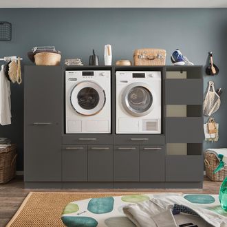 Laundreezy home24 Hauswirtschaftsraum D 235 x 162cm Schwarz/Anthrazit