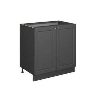 Vicco Meuble Bas sous-&eacute;vier Fame-Line, Anthrazit-Gold Landhaus, 80cm avec &eacute;tag&egrave;re, PT Anthracite
