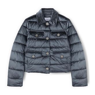 Motivi Femme, Vestes, Gris, Taille: 42 FR Doudoune courte et l&eacute;g&egrave;re avec boutons bijoux