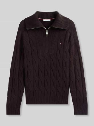 Tommy Hilfiger Relaxed Fit Troyer aus reiner Wolle