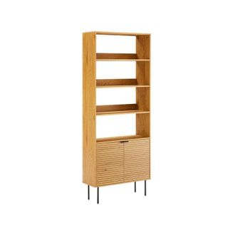 Happy Garden B&uuml;cherregal aus Holz mit 4 Regalen und 2 T&uuml;ren STINNA