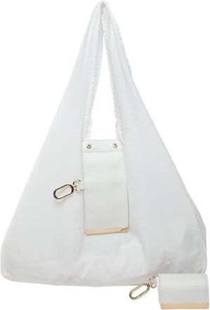Generic Sac fourre-tout, pliable et extensible avec porte-cl&eacute;s sac fourre-tout multifonction compact pour le shopping usage quotidien, blanc, 39*28*7CM