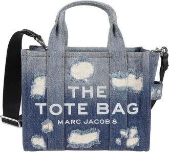 Marc Jacobs Shopper & Totes - Distressed Denim Tote With Bold Lettering - Gr. unisize - in Blau - für Damen