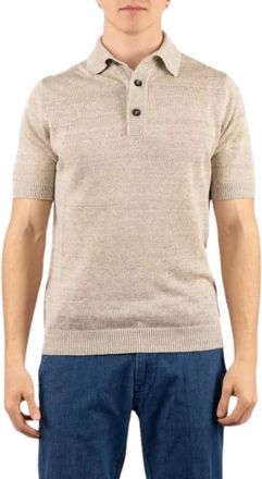 FILIPPO DE LAURENTIIS Homme, Tops, Beige, Taille: XL Polo en Lin et Coton