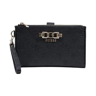 Guess Femme, Accessoires, Noir, Taille: ONE Size Portefeuille avec fermeture &eacute;clair et bouton