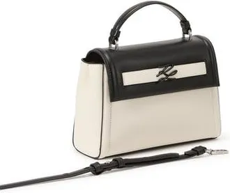 Karl Lagerfeld Sac &agrave; main &agrave; logo en cuir de vache