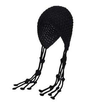 Generic Bonnet Femme Hiver Bonnet Femme Chapeau Femme Hiver Confortable Classique - Bonnet Tricot Main Automne Hiver, Franges Boho et Motif Ajour&eacute;, &Eacute;l&eacute;gant et