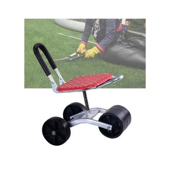 Generic 360&deg; Drehbarer, H&ouml;henverstellbarer Gartenstuhl Mit 3 Rollen, Zusammenklappbar, for Rasenpflege, Gartenarbeit Und Terrassenbepflanzung