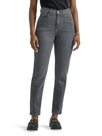 Lee Damen Legend&auml;re High Rise Mom Jeans, Verwaschenes Schwarz, 48