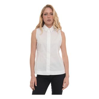 Fay &Auml;rmellose Bluse - - Blouses & Shirts - Damen - Wei&szlig; - M