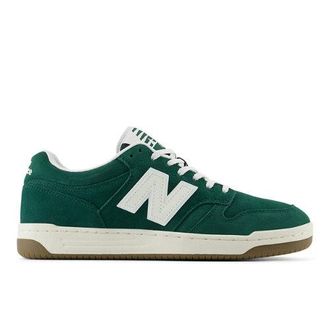 New Balance Unisex 480 in Gr&uuml;n/Wei&szlig;, Leder, Gr&ouml;&szlig;e 37.5