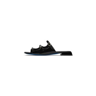 Loriblu Schwarze Lackledersandale mit Riemen - - Shoes - Damen - Schwarzk - 36 EU
