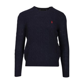 Polo Ralph Lauren Pull en maille torsad&eacute;e en laine et cachemire - Homme - Pulls - Noir - Taille: M