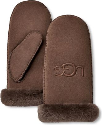 UGG Ugg, Femme, Accessoires, Brun, Taille: L/Xl Sheepskin Embroidered Mitten