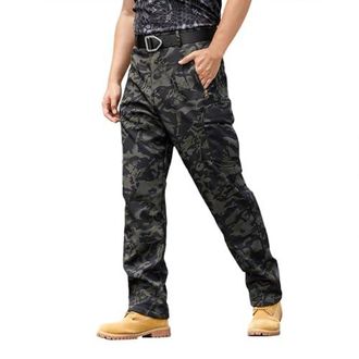 Generic Pantalon de travail stretch pour homme - Coupe droite - Pantalon de jogging - Camouflage - R&eacute;sistant &agrave; lusure - Pantalon de trekking - Pantalon foncti