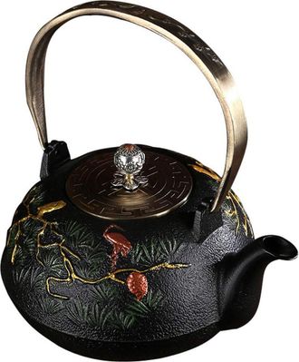 Cabilock Eisenteekanne Eisentopf Thermal- Wasserflasche Aus Edelstahl Kungfu Metall Asian Wasserkocher Vintage Wasserkanne Japan Kr&auml;uter- Glas Gusseisen