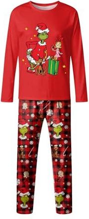 Generic Le Grinch Pyjama Noel Famille De Grinch Pull Couple Adulte Deguisement The Vetement Noël Garcon Assorti Enfant Bebe Homme Femme Costume Chaud Et Doux 
