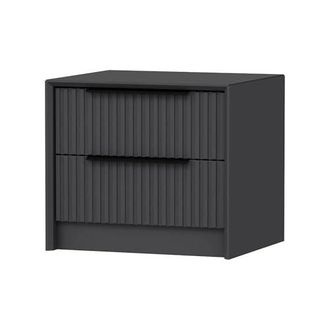 Dmora Nachttisch Lucida, Niedrige Kommode, Tisch, Multifunktionaler Nachttisch, 45x45 h53 cm, Anthrazit