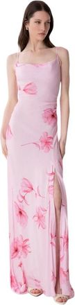 Mar De Margaritas Femme, Robes, Rose, Taille: 38 FR Kelly - Abito Lungo In Crepe Spacco Sul Davanti E Spallini Sottili