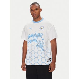 Puma T-Shirt CWC Hoops x Man City 631695 Wei&szlig; Regular Fit