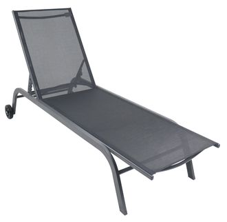 VCM Sonnenliege rollbar | Ma&szlig;e ca. L. 192 x H. 32 x B. 58 cm | Liegestuhl mit Verstellbarer R&uuml;ckenlehne | Strandliege - Sonlas 192x58