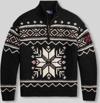 Polo Ralph Lauren Regular Fit Pullover aus Wolle mit Troyerkragen