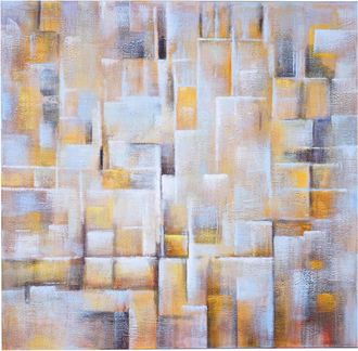 Mendler Ölgemälde Cubes, 100% handgemaltes Wandbild Gemälde XL, 100x100cm