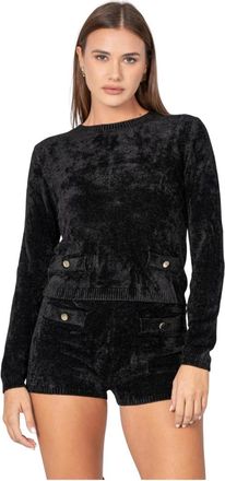 Kocca Femme, Pulls, Noir, Taille: 36 FR Pull en velours coupe slim