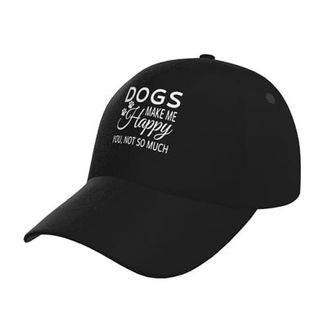 Generic Casquette Les Chiens Me Rendent Heureux, Pas Tellement. Casquettes Baseball Décontractée Chapeau Protégeant Soleil pour Été Golf Course À Pied