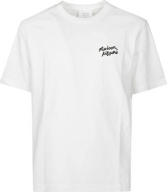 Maison Kitsun&eacute; Homme, Tops, Blanc, Taille: S Logo Handwriting Comfort T-Shirt
