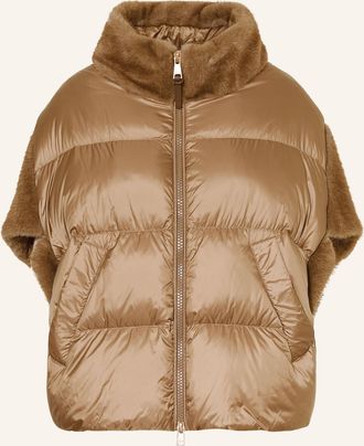Mabrun Mabrun Daunenweste Francesca Mit Kunstfell beige