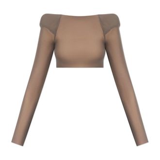 Rick Owens Femme, Tops, Brun, Taille: 34 FR Haut Transparent &agrave; Col Roul&eacute;