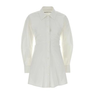 Alexander Wang Stretch Baumwoll-Hemdblusenkleid mit Rei&szlig;verschluss - - Dresses - Damen - Wei&szlig; - XS