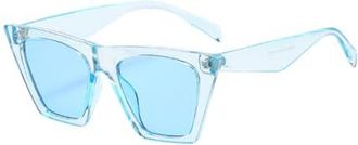 Generic Lunettes de soleil hipster bleues pour femmes rétro surdimensionnées oeil de chat carrées UV400 pour femme 2026