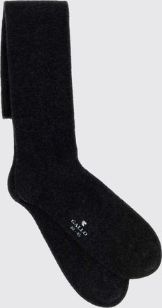 Gallo Wadenhohe Stretch-Kaschmirmischsocken mit Kontrastlogo