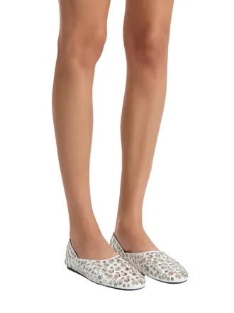Khaite Womens Ballet Flats Jane White Calf Leather Ballerina Shoes