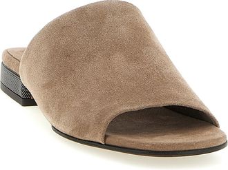 Brunello Cucinelli Womens Brown Calfskin Slides Shoe