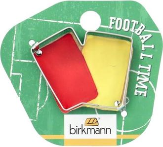 Birkmann Ausstechform Fußballkarten, Edelstahl, 4,5 cm, auf Card Board, passend zur EM, gelbe Karte und rote Karte