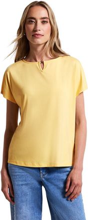 Street One Damen 3226600 Jersey-Shirt mit Cut-Out, Buttercream Yellow, 36