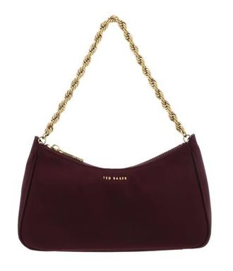 Ted Baker sac &agrave; &eacute;paule sac &agrave; main Agnise Chain Detail Satin Shoulder Bag Wine bordeaux