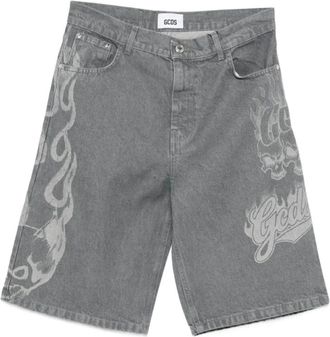 GCDS Gcds, Homme, Shorts, Gris, Taille: W36 Short en jean imprim&eacute;