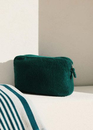 Mango Trousse en coton bouclette vert for&ecirc;t - Home - Taille unique - MANGO HOME