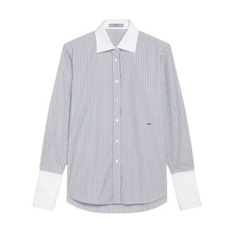 Prada Camicia Poplin Hemd - - Blouses & Shirts - Damen - Blau - S